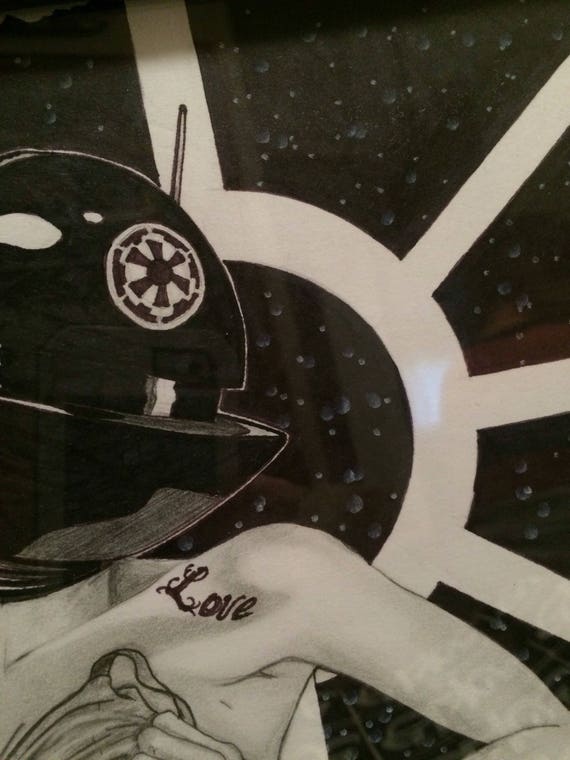 Aleon Suicide Girls Star Wars Fan Art Framed Pencil Drawing Etsy