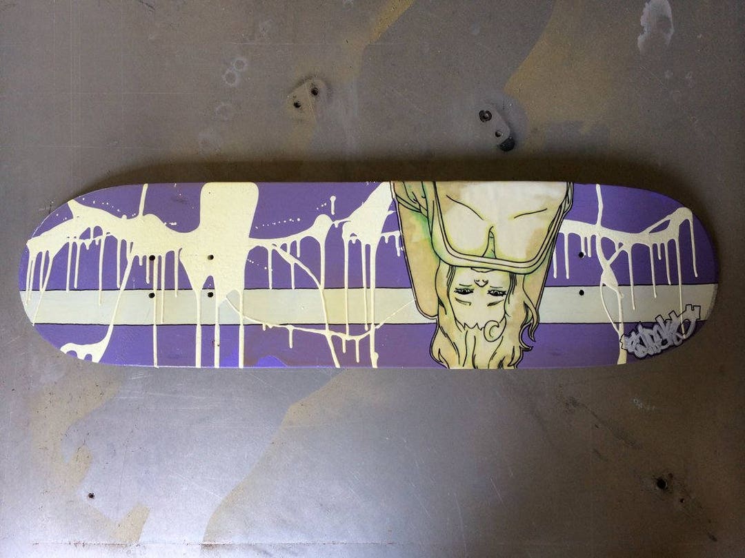 Skateboard Pinup Painting, kickflip - Etsy