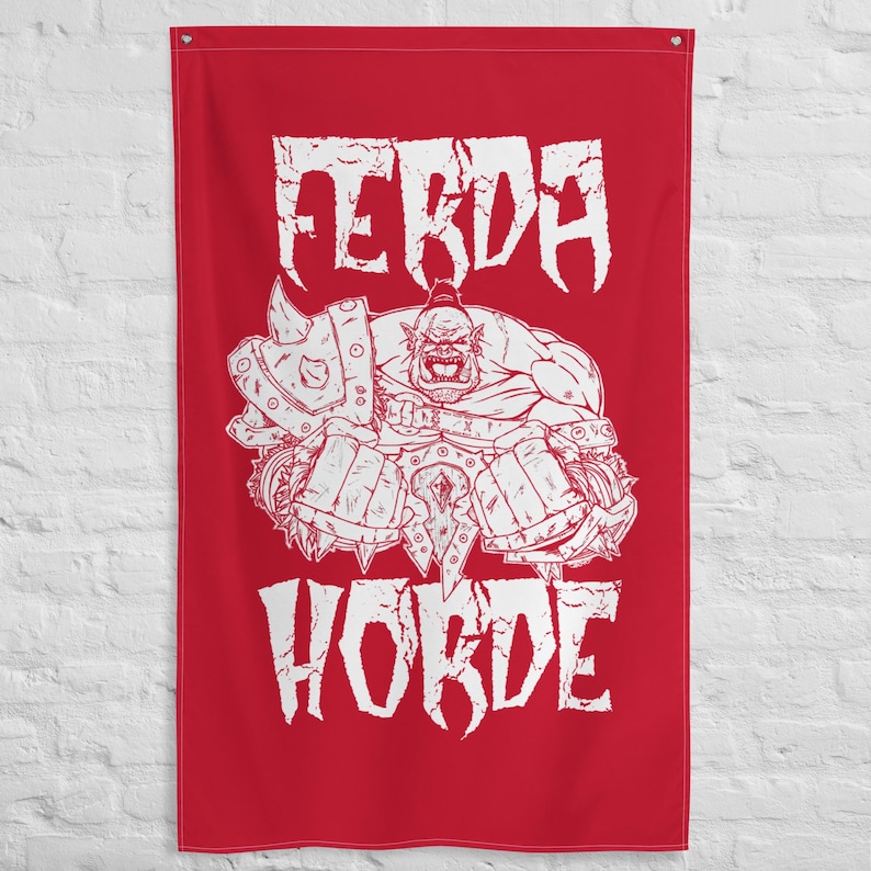 Red Ferda Horde Orc Hanging Flag - Etsy