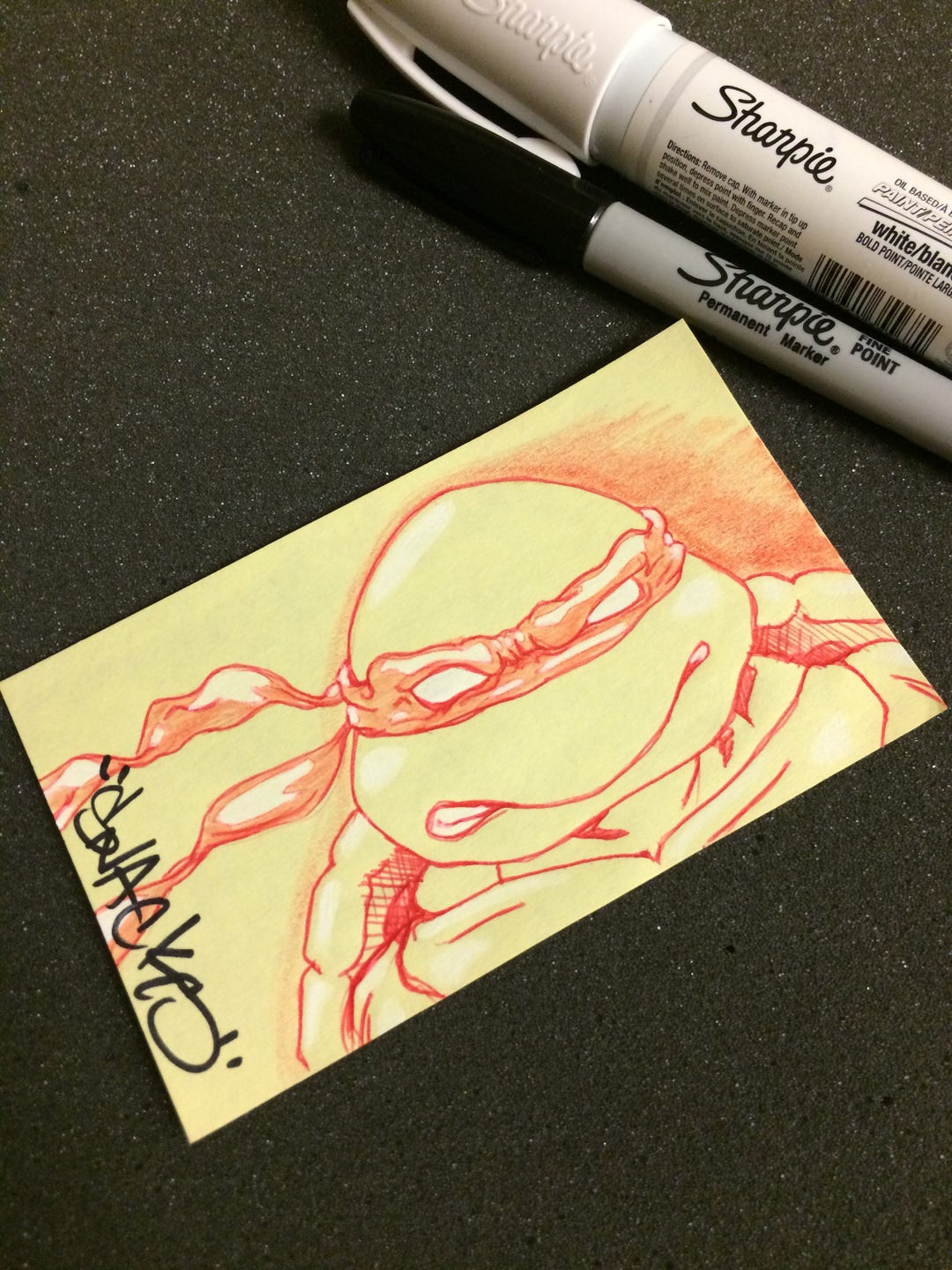 TMNT Raphael Portrait Post It Art. - Etsy