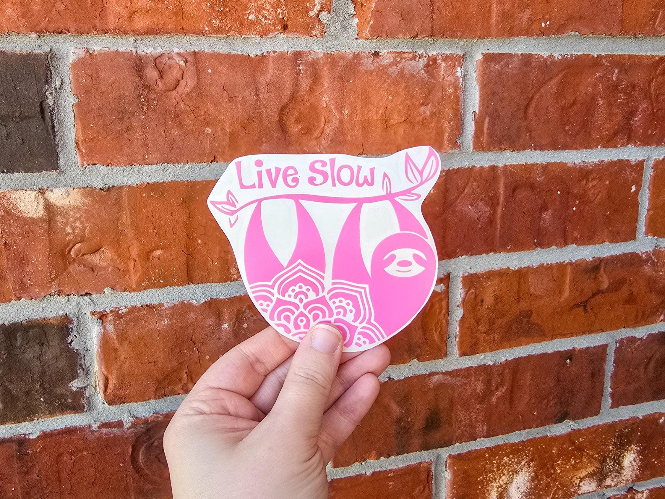 Sloth Car Window Decal, Cute Boho Sloth Decal, Aesthetic Vinyl Bumper ...