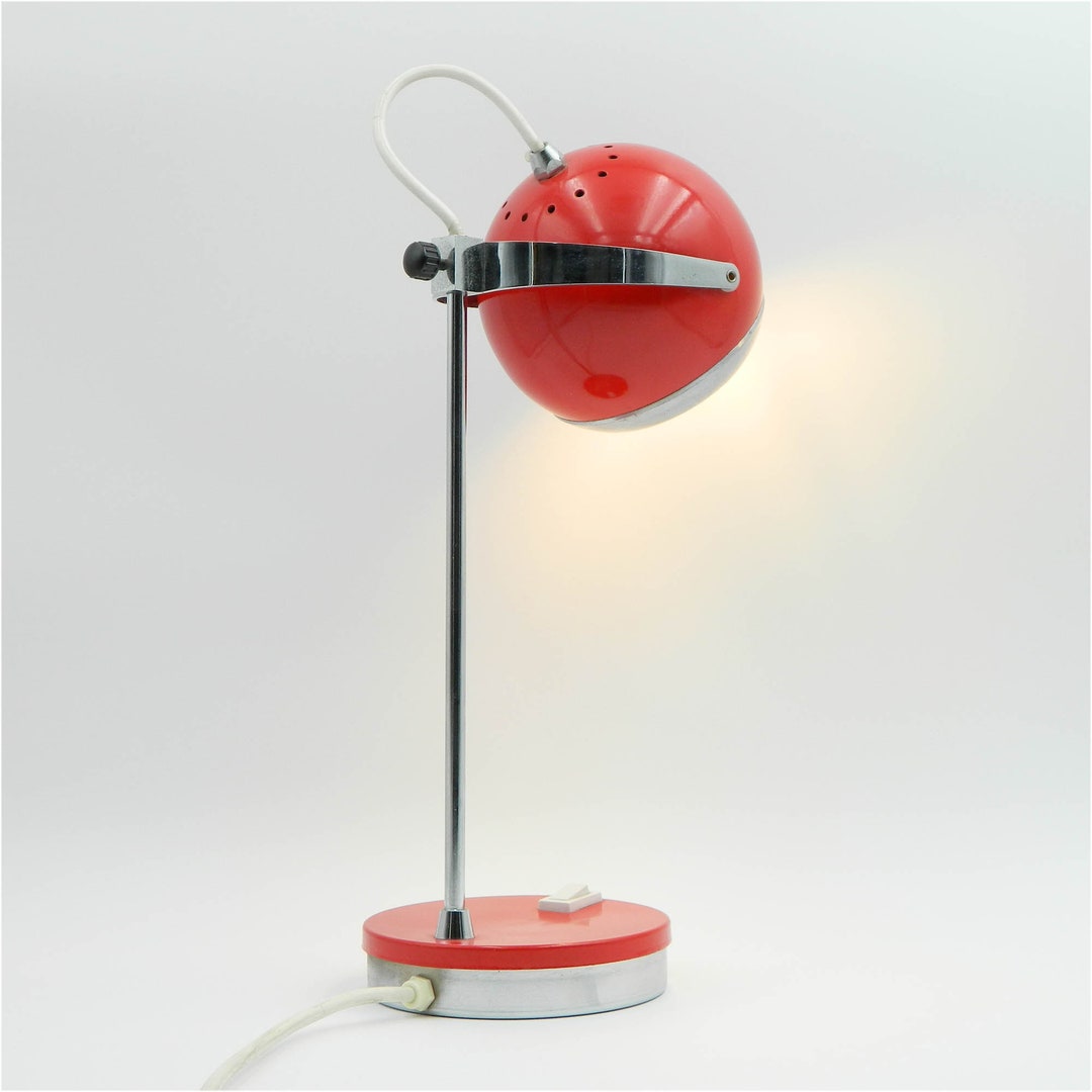 Red Eyeball Table Lamp Italy 70s Space Age Era - Etsy