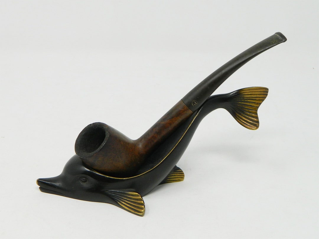 Rohac Vienna – Dolphin Pipe Holder Made of Bronze - Etsy