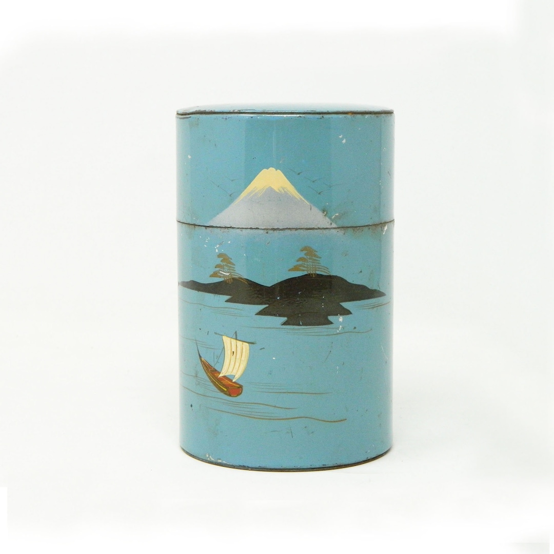 Vintage Tea Tin From Japan With Mt. Fuji Motif - Fuji Chazutsu - Etsy