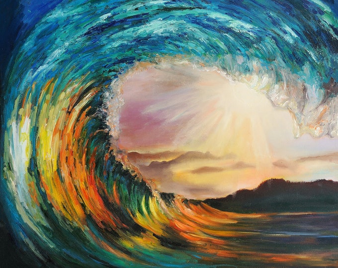 Wave Oil Painting Wave Art Ocean Painting Original Abstract | Etsy