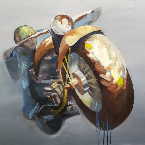 Abstract Harley Davidson Painting - Etsy