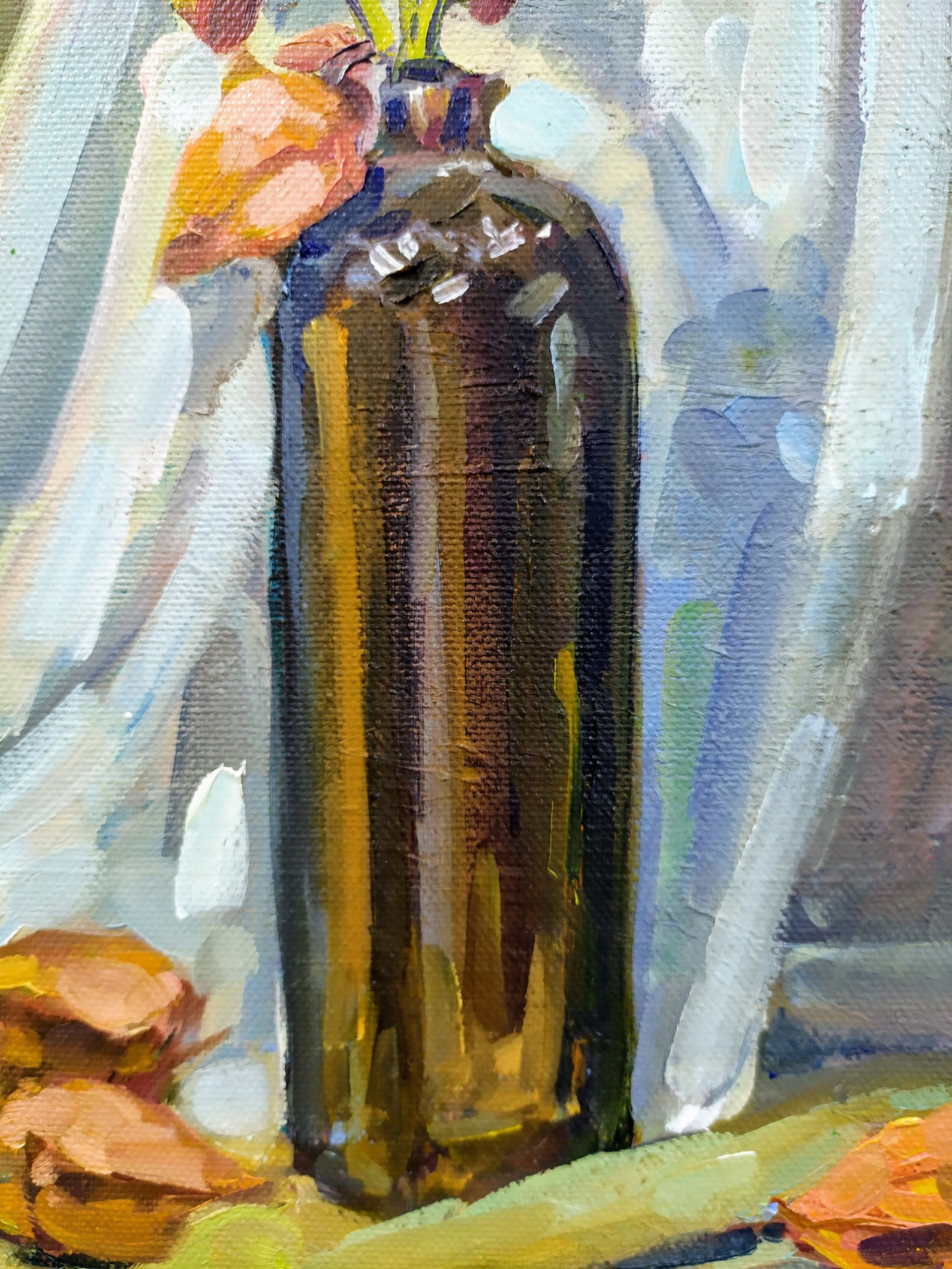 Original Still Life Oil Painting Modern Floral Art Kitchen Decor Still ...