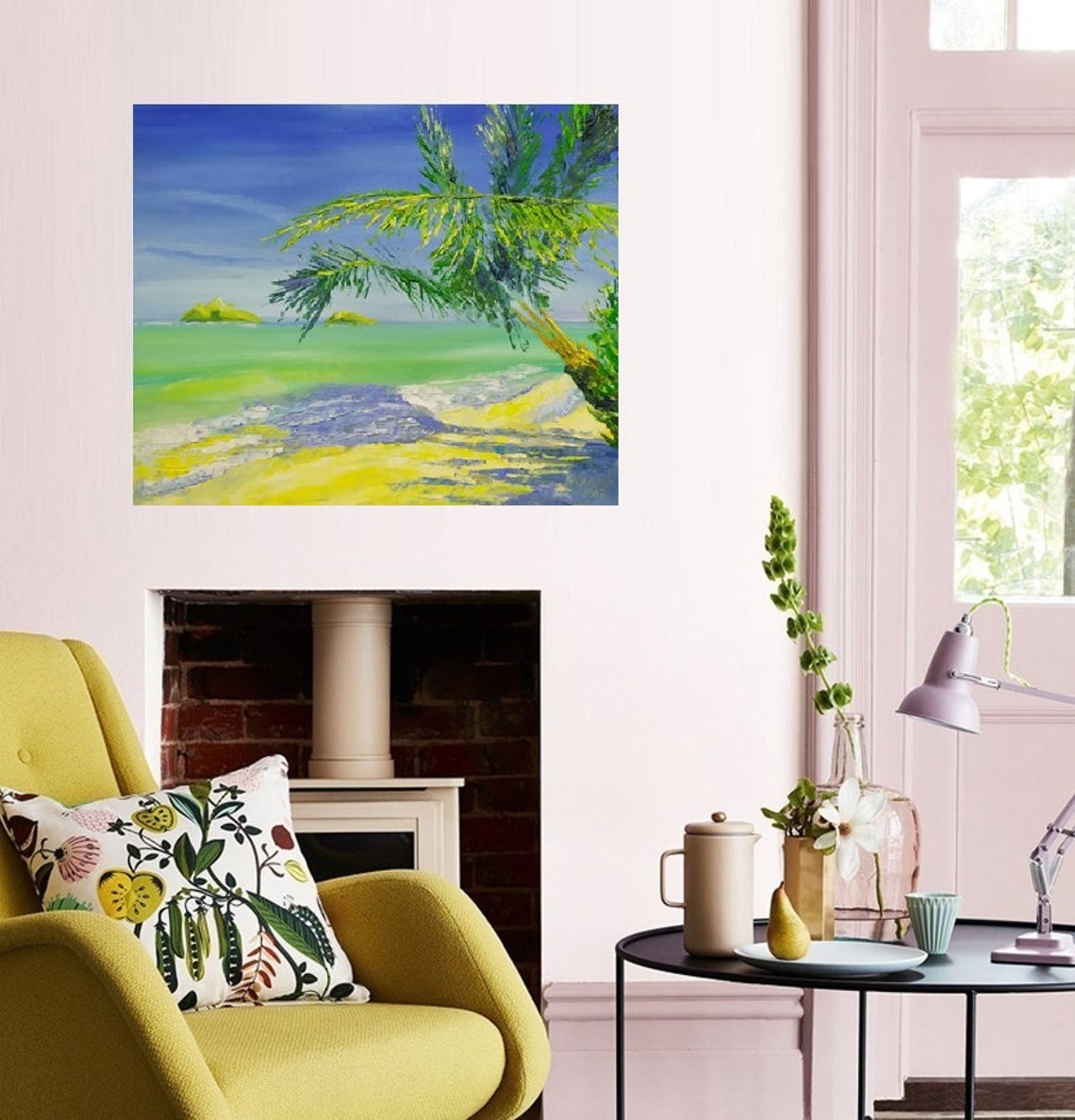 Caribbean Beach Art Painting Canvas Original Art Tropical | Etsy