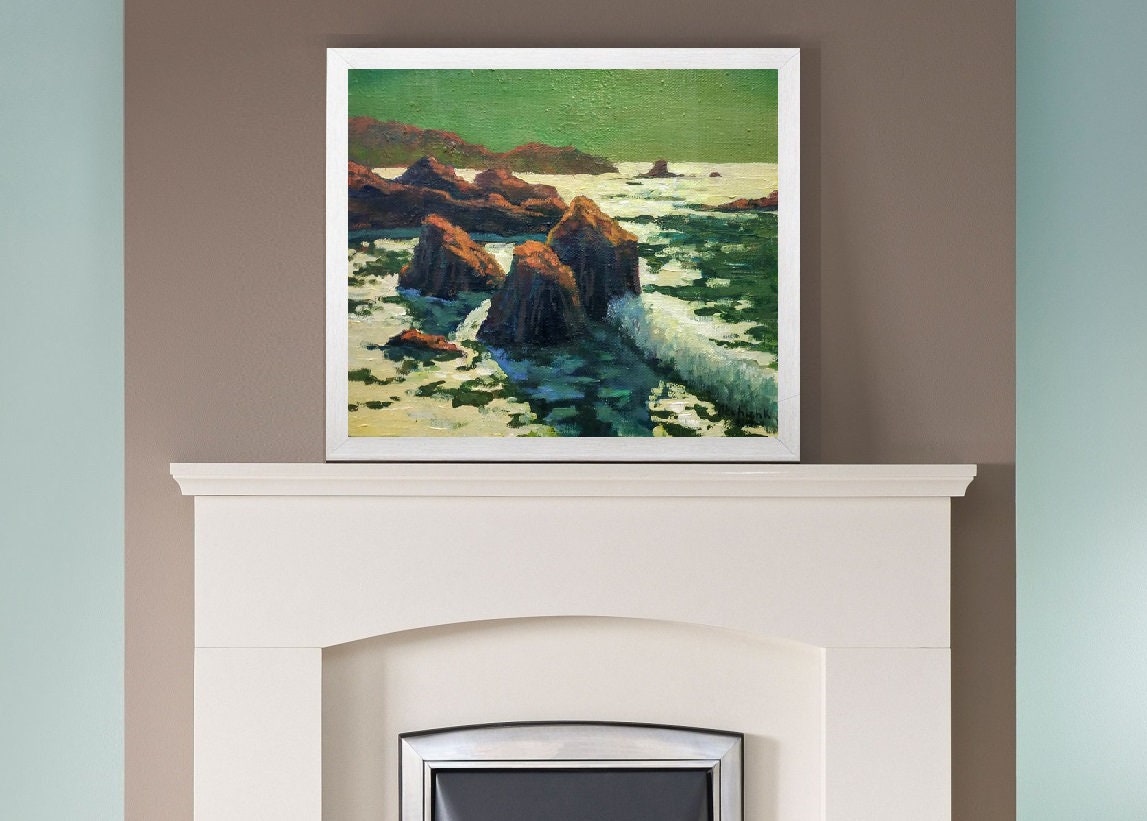 Greek Coast Greek Wall Art Seascape Greece Oil Painting for Living Room ...