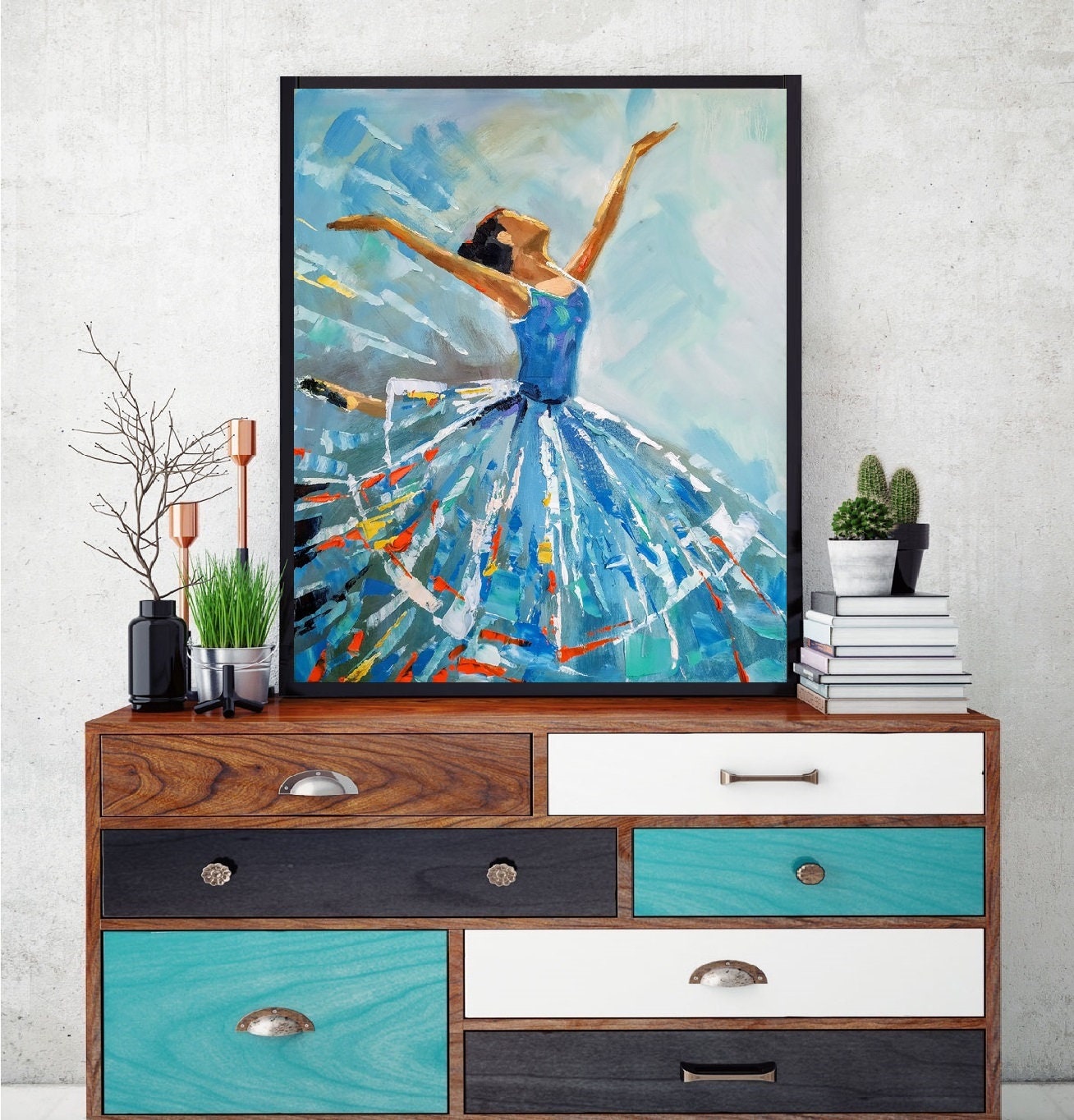 Ballet Dancer Painting Ballet Art Ballerina Wall Art Dancer Oil ...