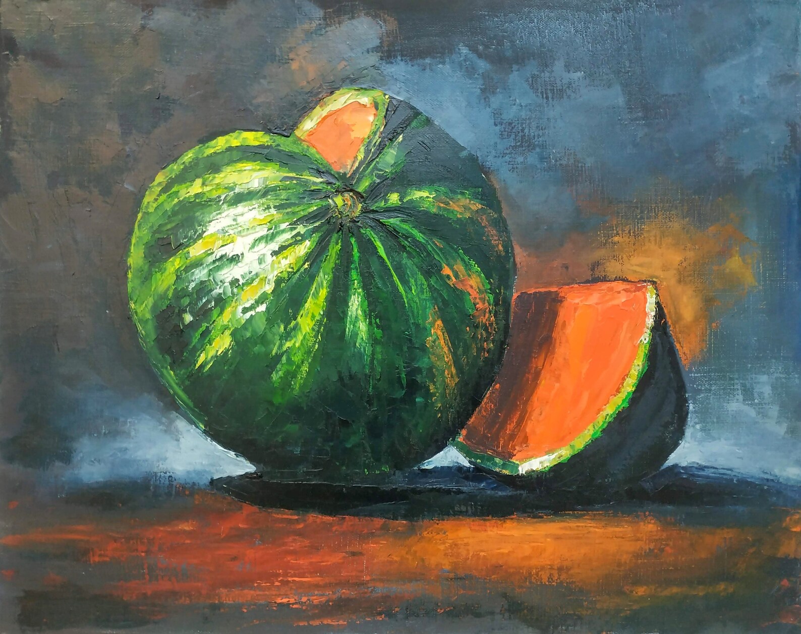 Watermelon Art Still Life Painting Fruit Painting Watermelon Decor ...