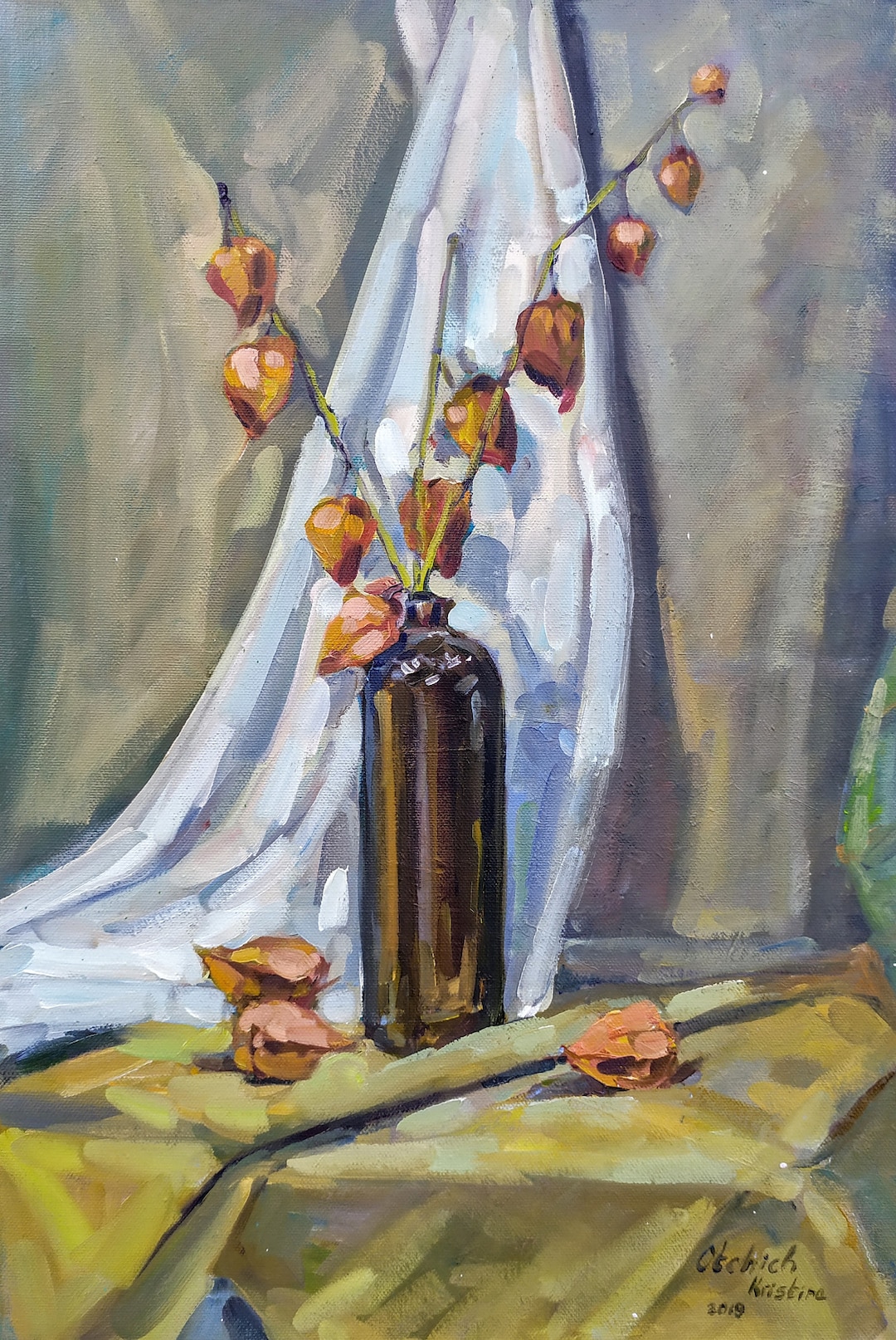 Original Still Life Oil Painting Modern Floral Art Kitchen Decor Still ...