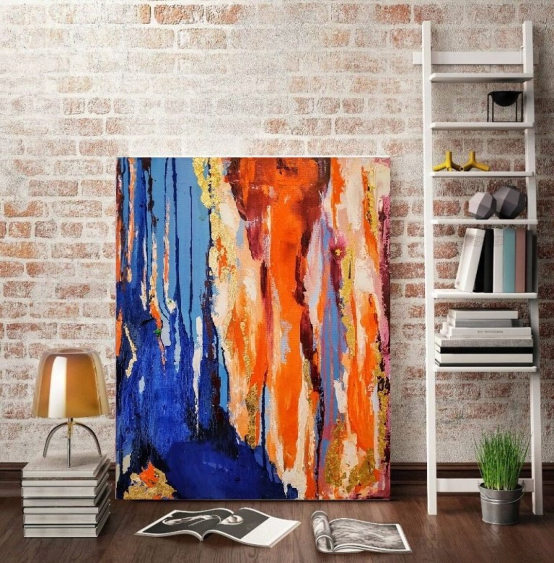 Abstract Gold Modern Art Gold Metallic Textured Oil Painting - Etsy