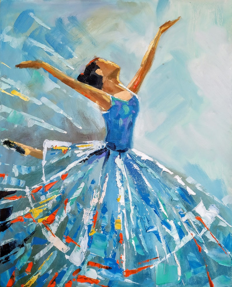 Ballet Dancer Painting Ballet Art Ballerina Wall Art Dancer Oil ...