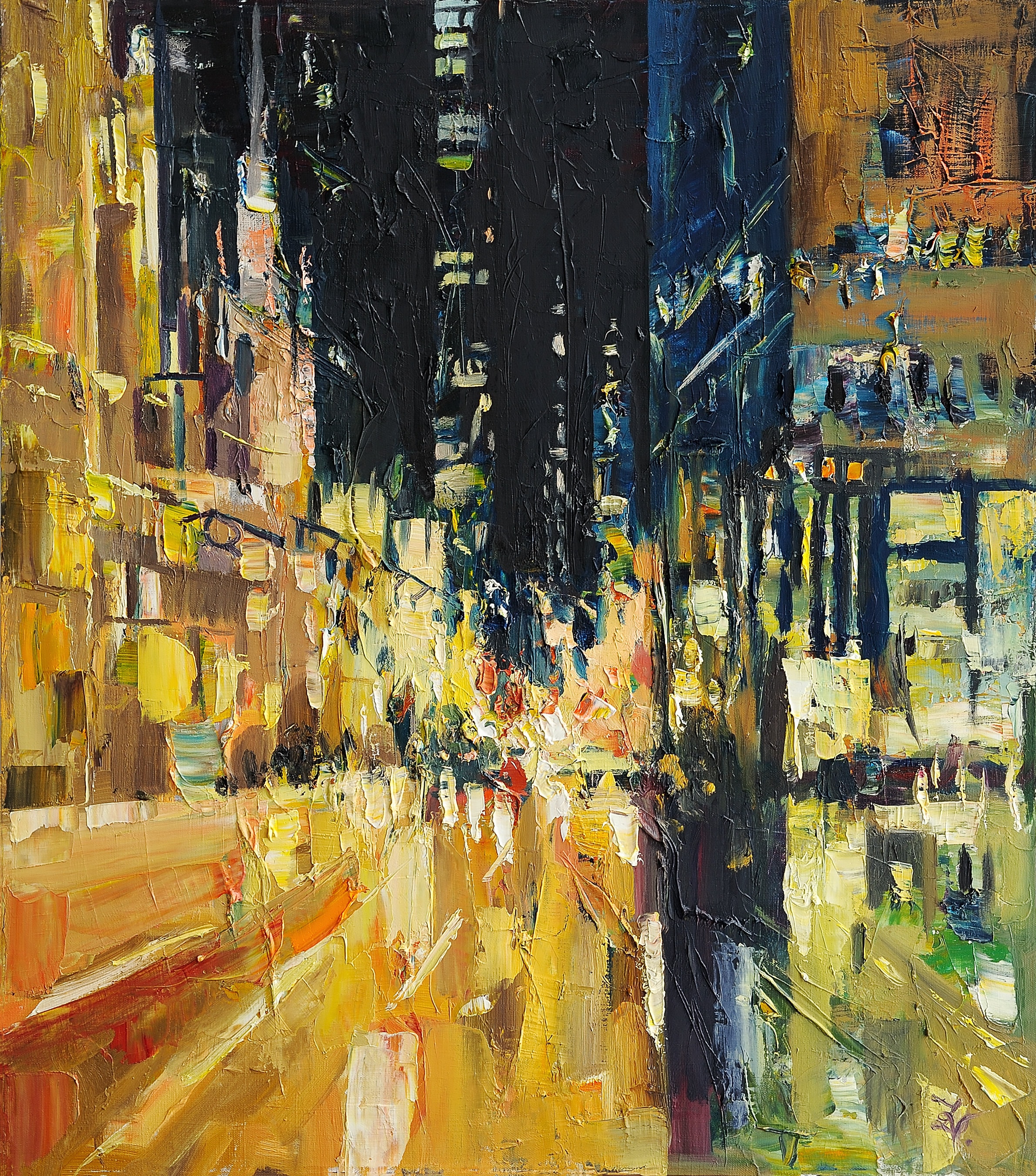 New York Art Cityscape Abstract Art Original Oil Painting New York Wall ...