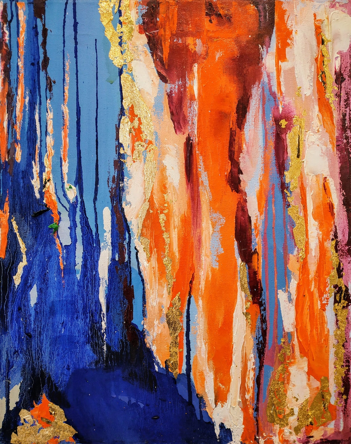 Abstract Gold Modern Art Gold Metallic Textured Oil Painting - Etsy