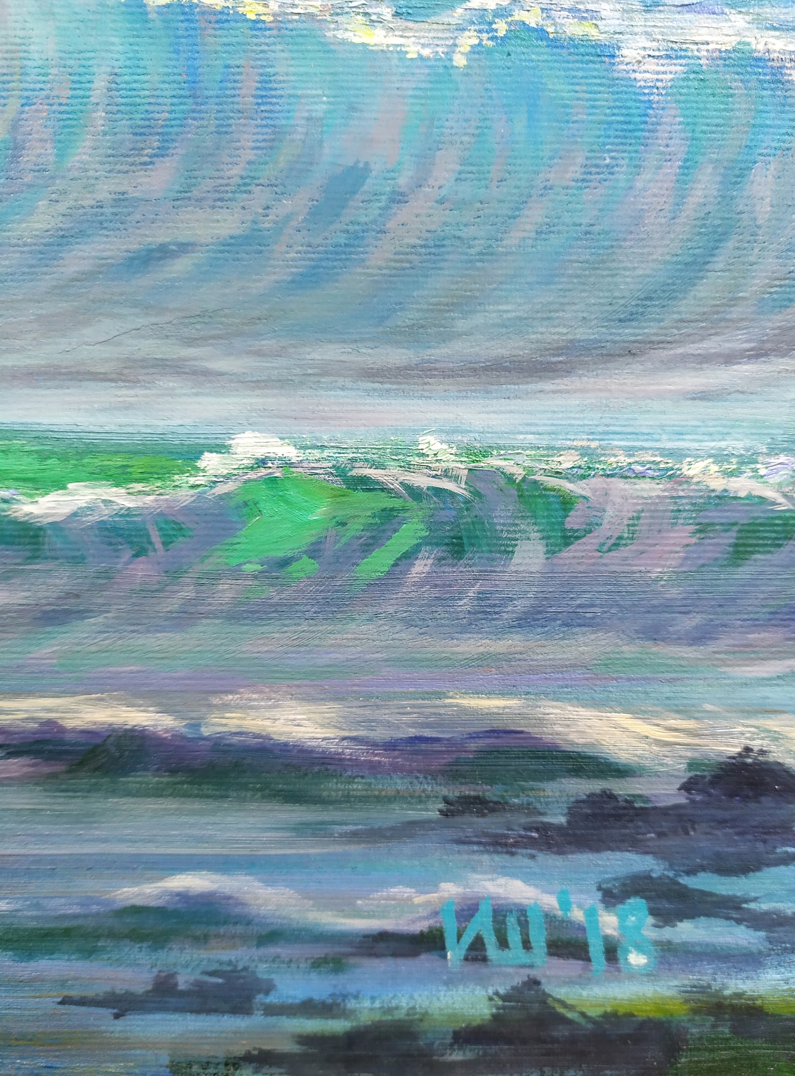 Ocean Coastal Beach Art Classical Oil Painting Realism Art Ocean Waves ...