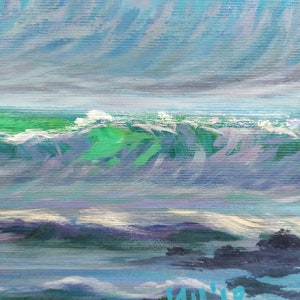 Ocean Coastal Beach Art Classical Oil Painting Realism Art Ocean Waves ...