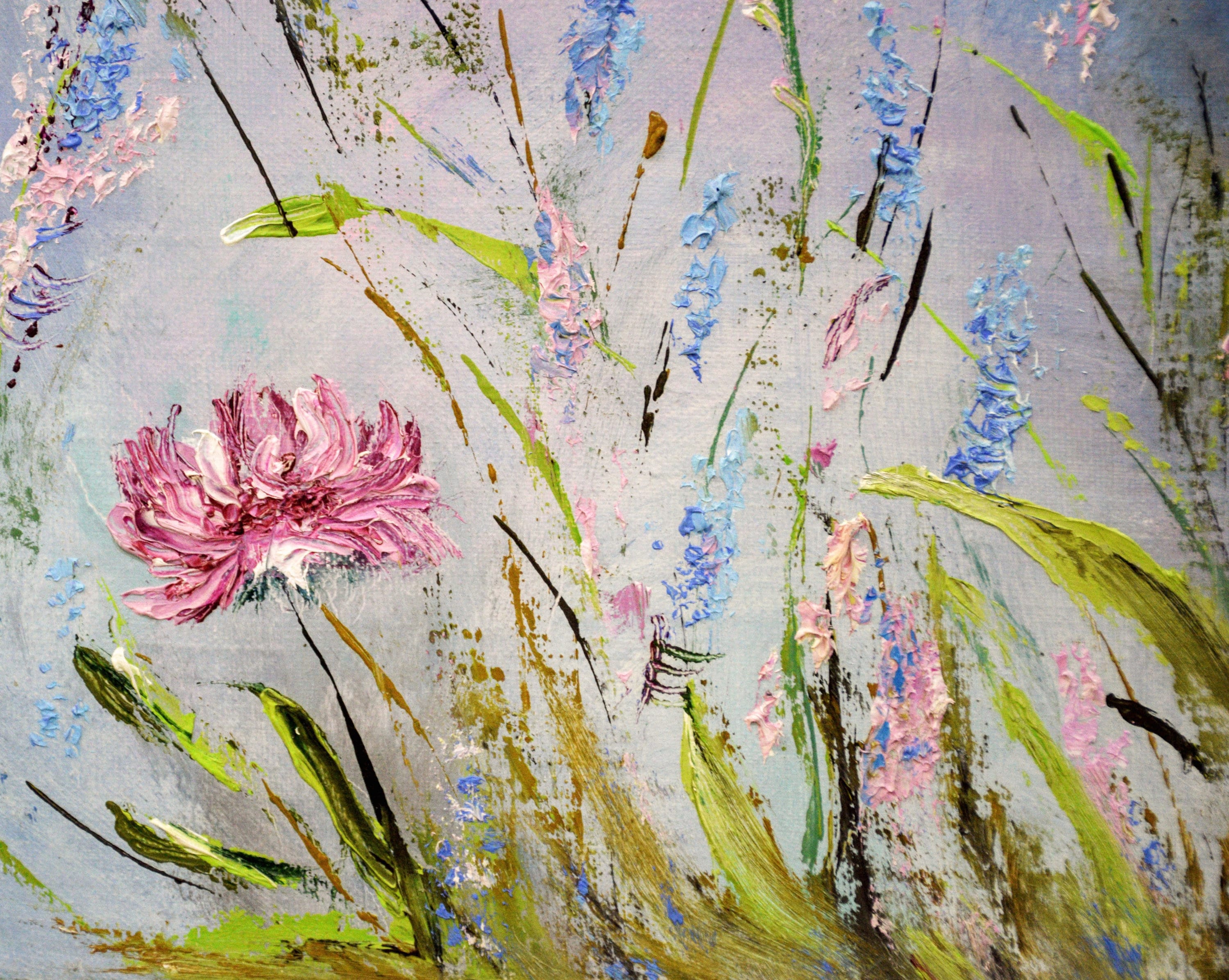 Meadow Flowers Art Abstract Wildflowers Painting Palette Knife - Etsy