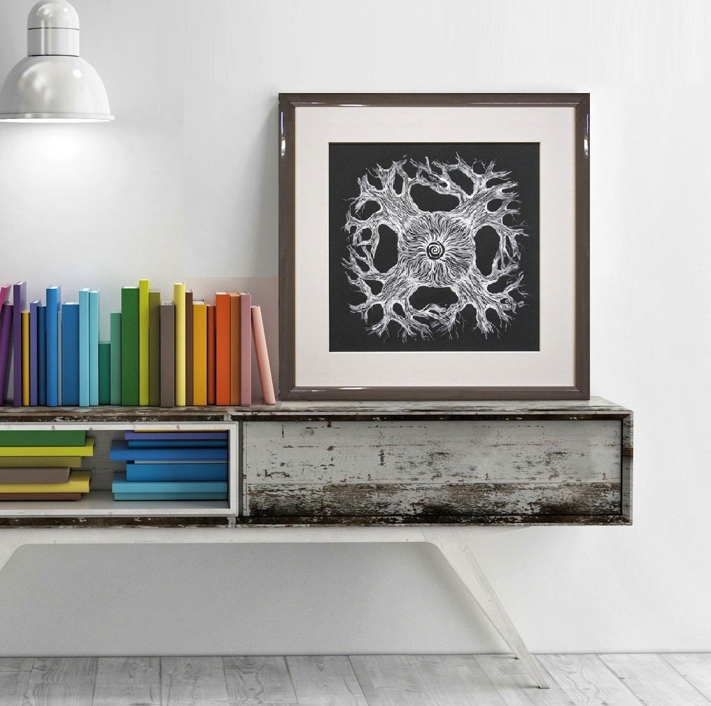 Drawing for Meditation Abstract Art Spiral of Life Original Graphic ...