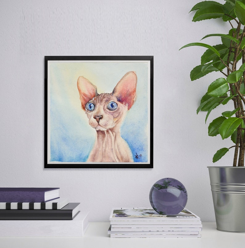 Sphinx Cat Art Print Watercolor Original Custom Paintings - Etsy