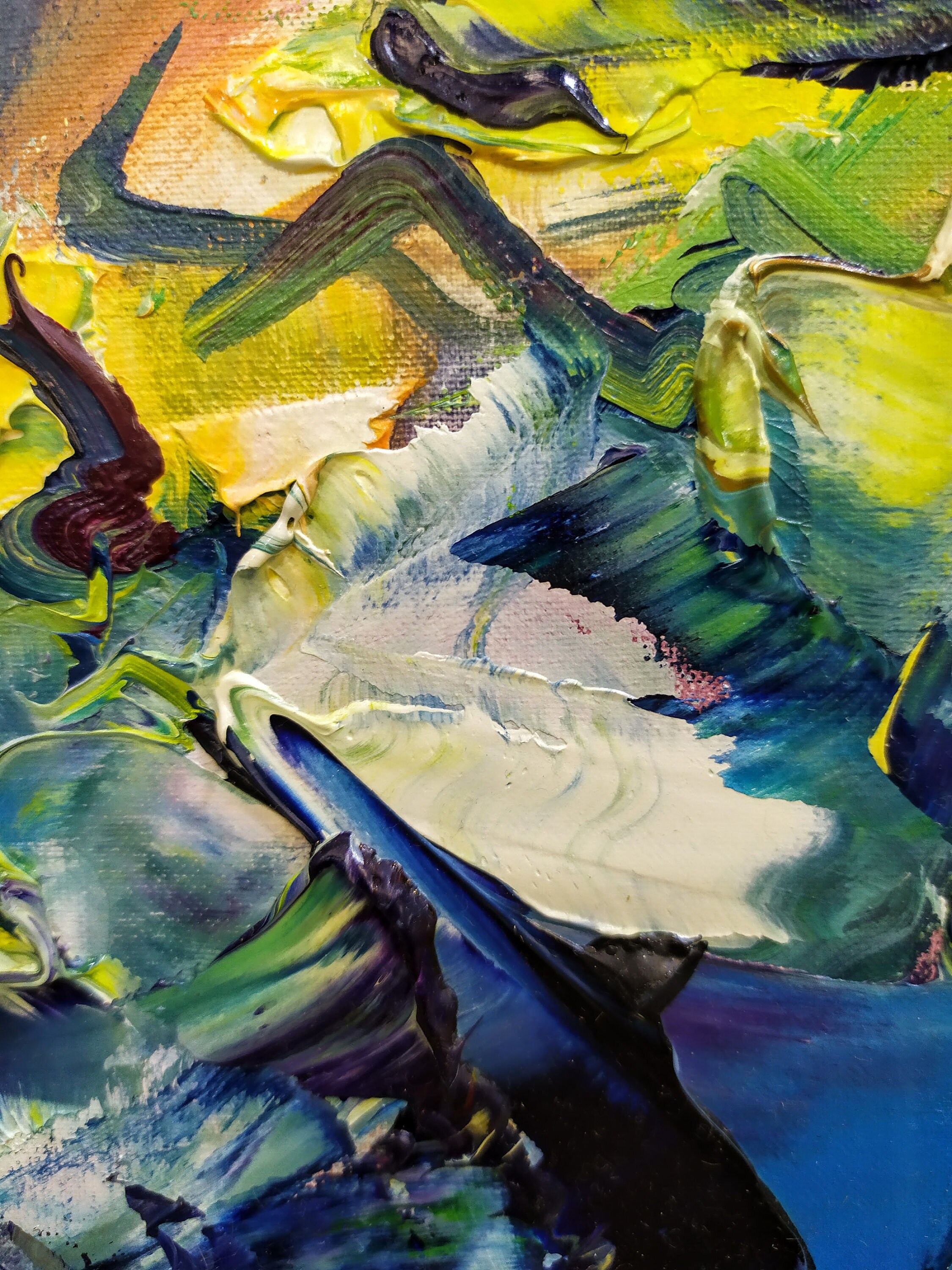 Abstract Still Life Floral Original Oil Painting Flowers Bouquet Art ...