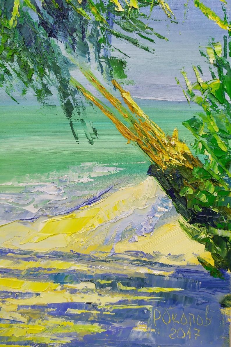 Caribbean Beach Art Painting Canvas Original Art Tropical Hawaii Art ...