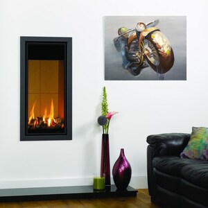 Biker Art Vintage Art Abstract Motorcycle Canvas Painting Harley ...