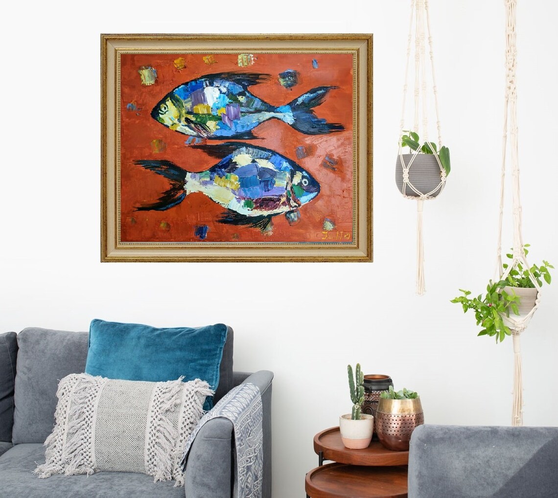 Fish Painting Fish Pictures Abstract Art Modern Art Fish Wall | Etsy