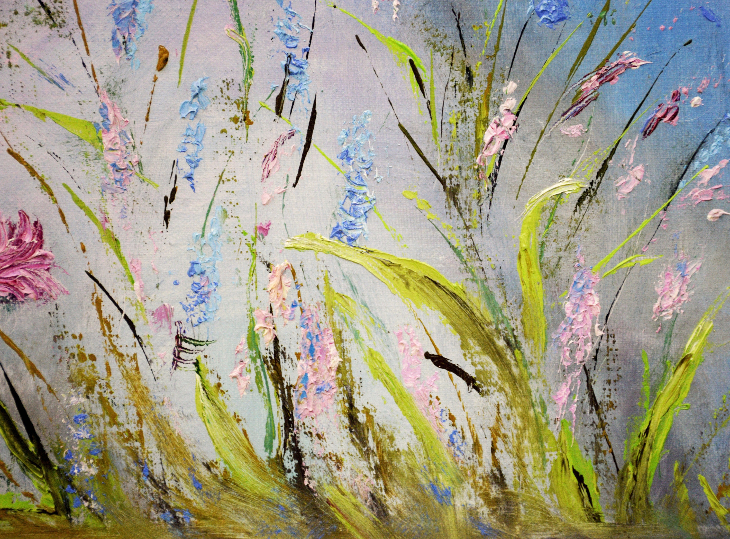 Meadow Flowers Art Abstract Wildflowers Painting Palette Knife - Etsy