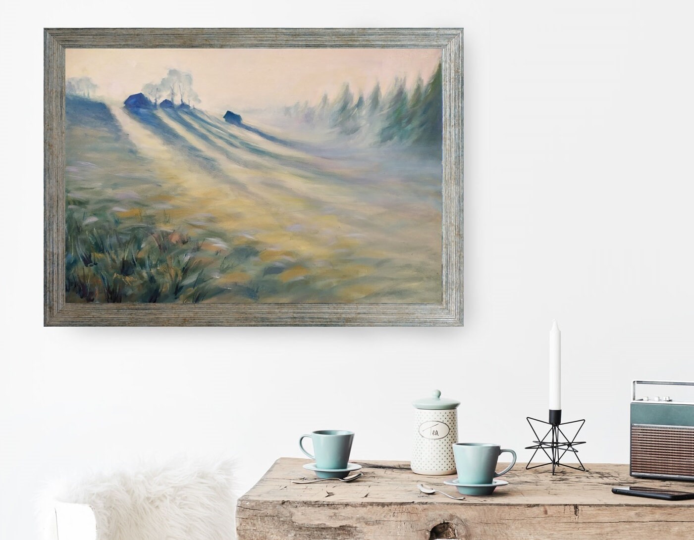 Morning Haze Art Original Oil Painting Minimalist Wall Art ...