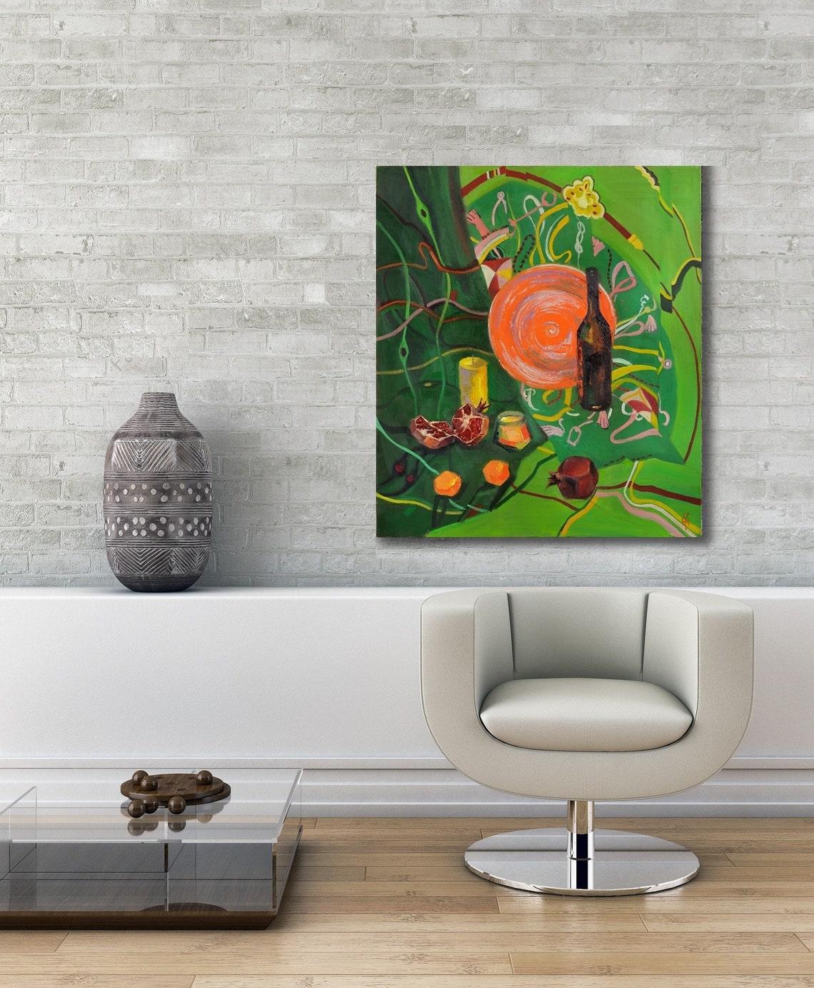 Still Life Oil Painting Interior Painting Dining Room Decor | Etsy