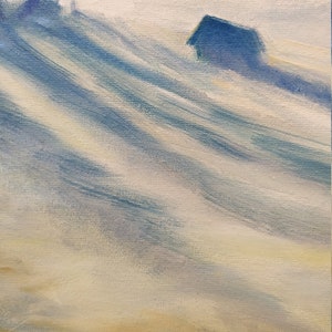 Morning Haze Art Original Oil Painting Minimalist Wall Art ...