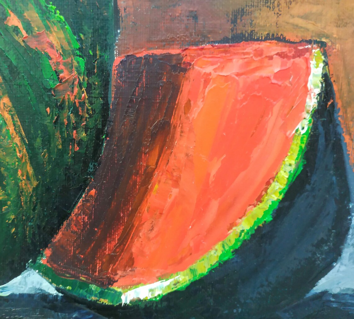 Watermelon Art Still Life Painting Fruit Painting Watermelon Decor ...