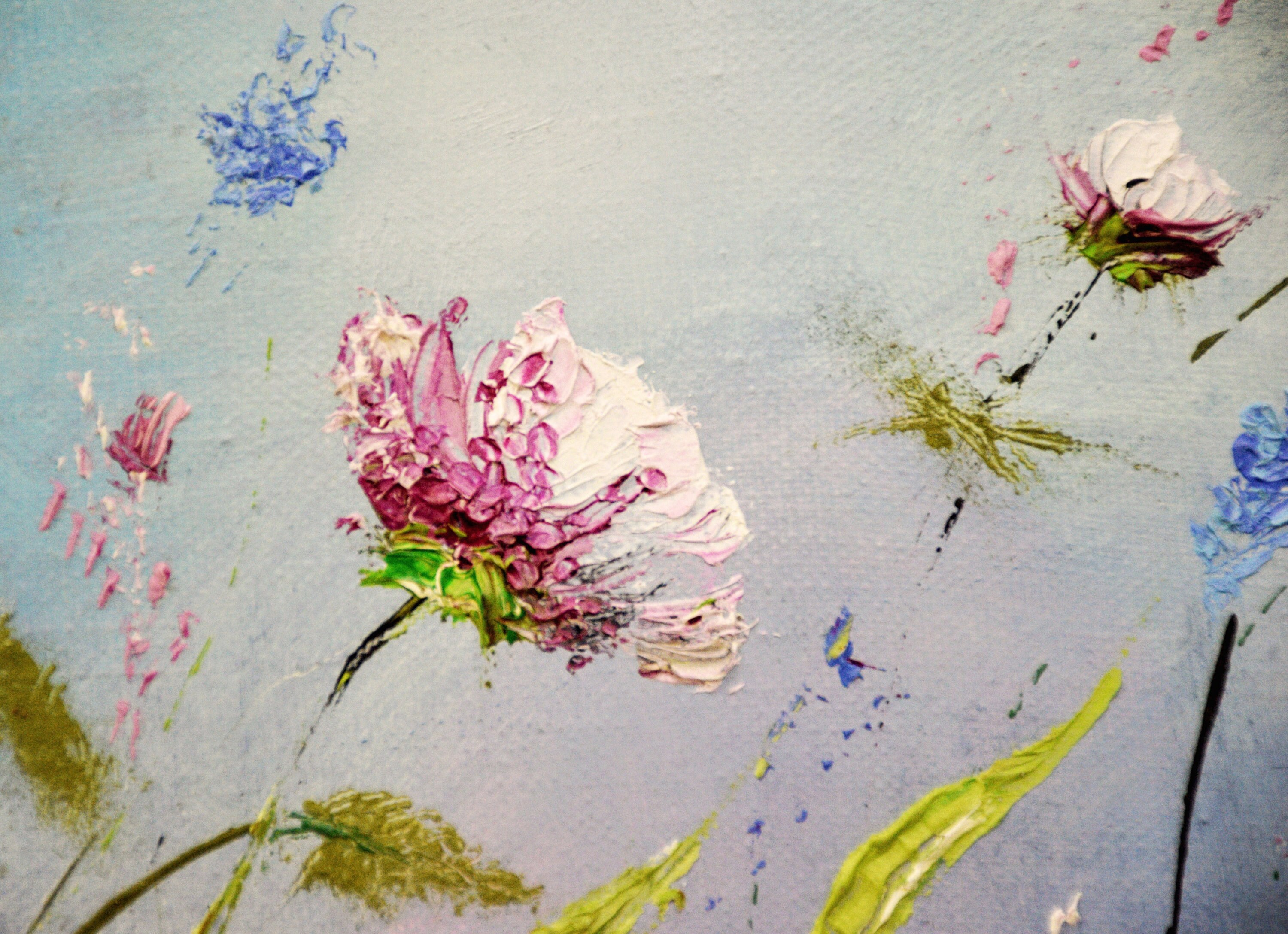 Meadow Flowers Art Abstract Wildflowers Painting Palette Knife Original ...