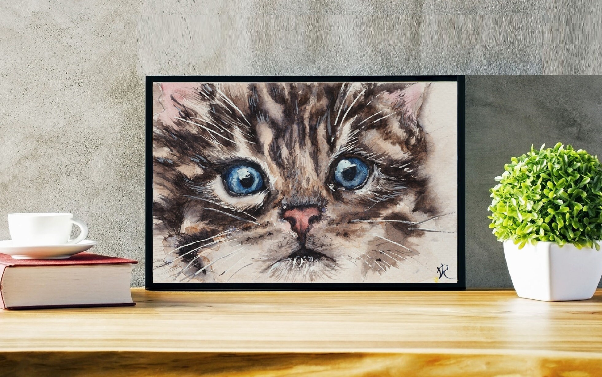 Cat Watercolor Print Cat Nursery Decor Cat Print Cat Wall - Etsy