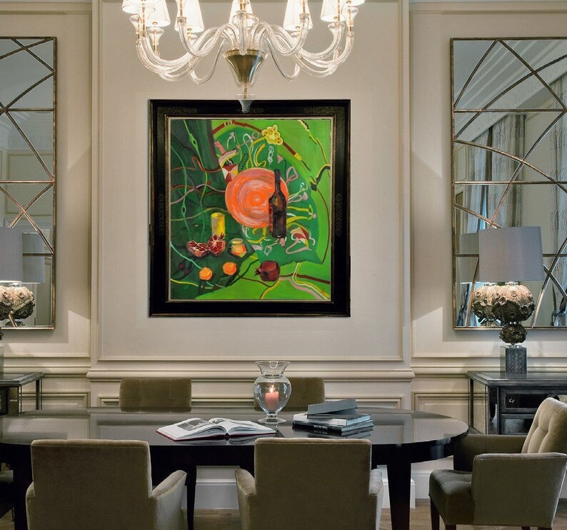 Still Life Oil Painting Interior Painting Dining Room Decor Interior ...