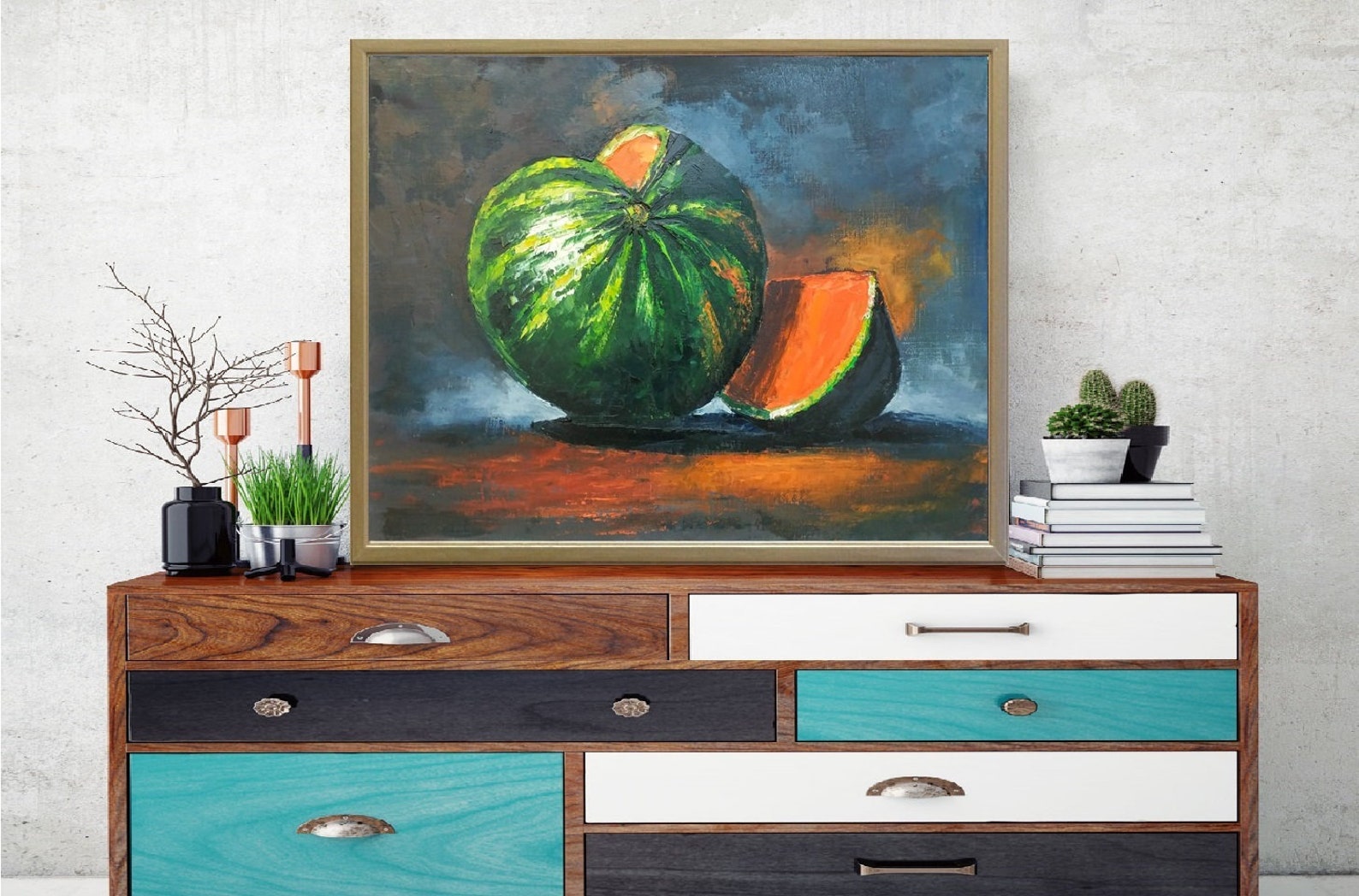 Watermelon Art Still Life Painting Fruit Painting Watermelon Decor ...