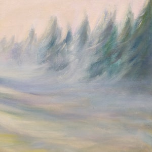 Morning Haze Art Original Oil Painting Minimalist Wall Art ...