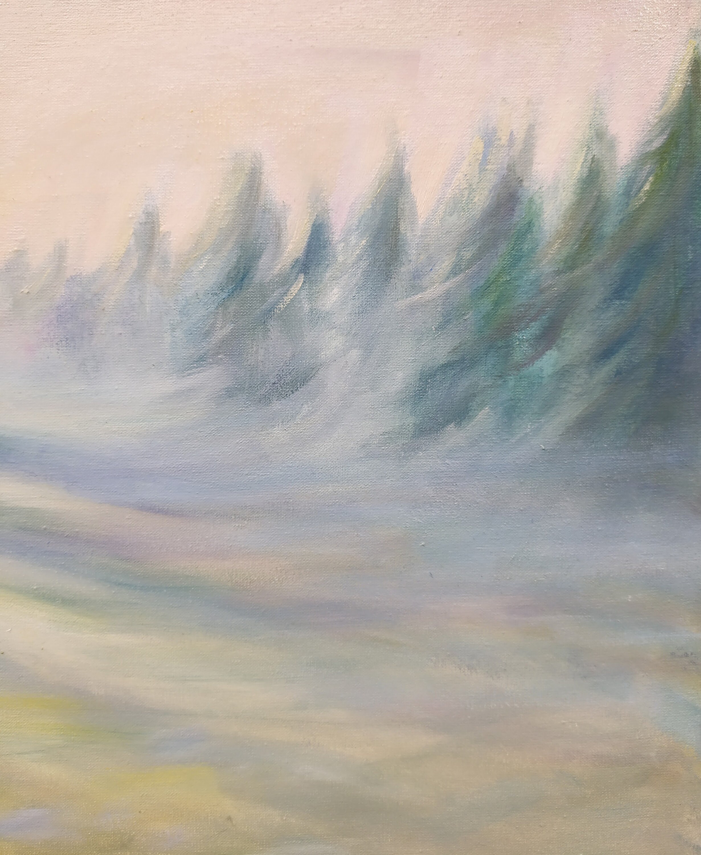 Morning Haze Art Original Oil Painting Minimalist Wall Art ...