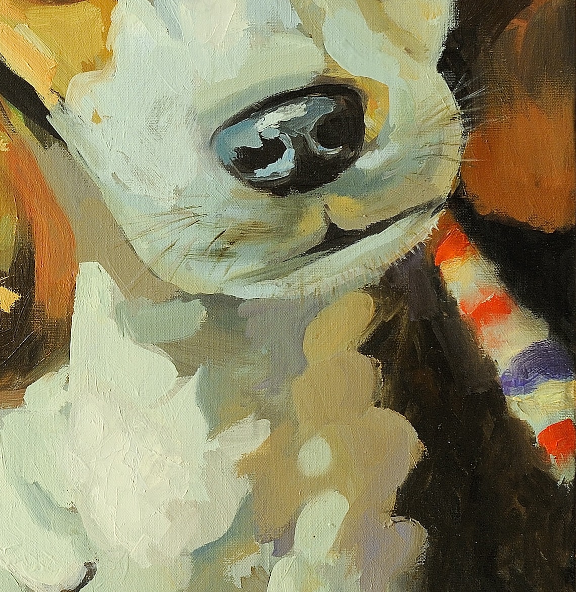 Original Dog Art Funny Oil Painting Puppy Art Dog Wall Art Animal Gift ...