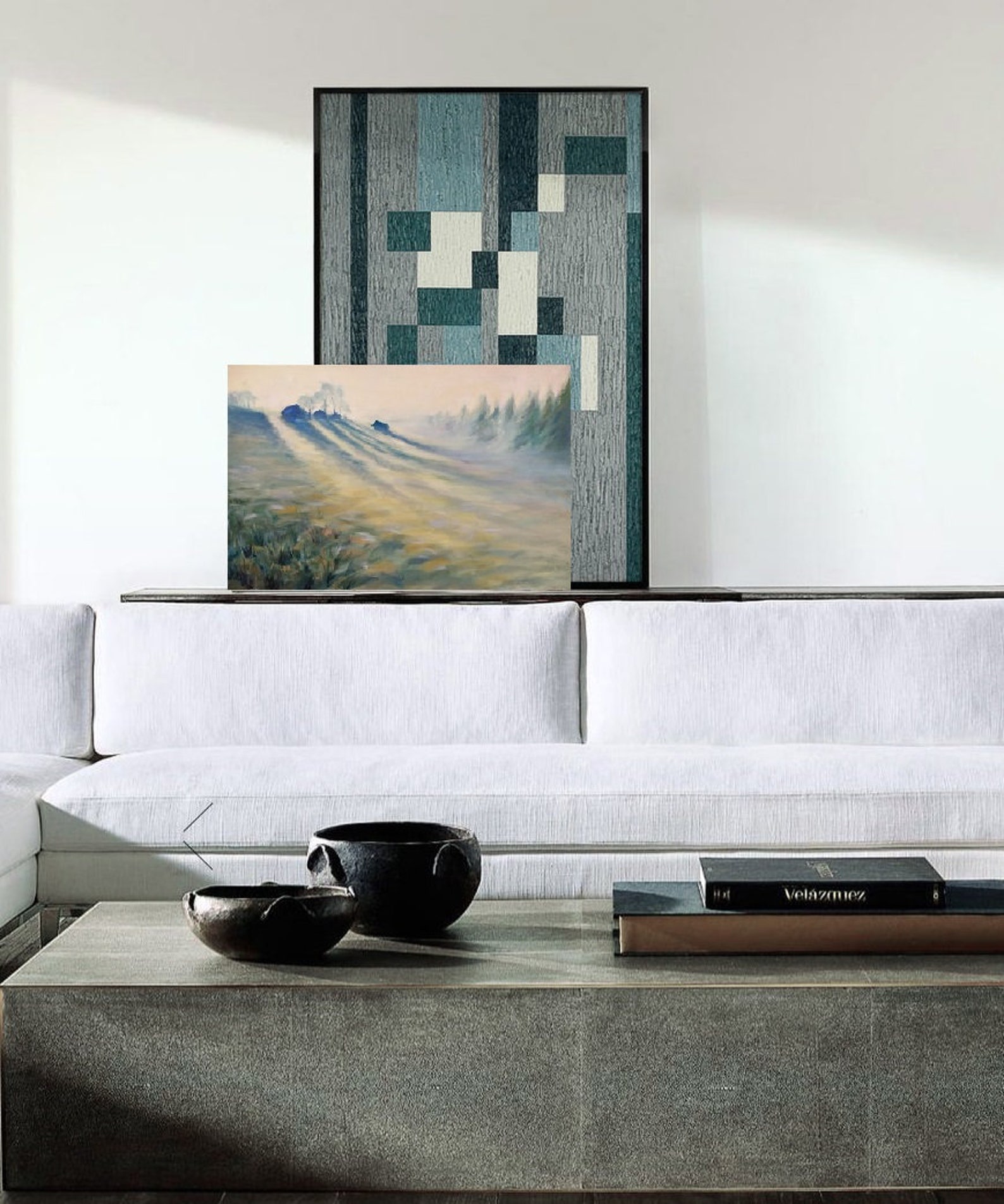 Morning Haze Art Original Oil Painting Minimalist Wall Art ...