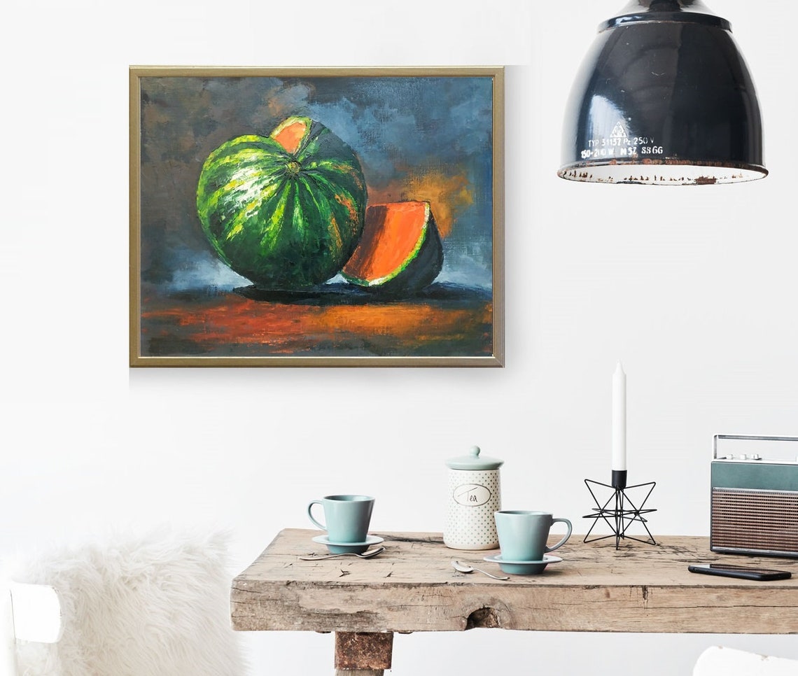 Watermelon Art Still Life Painting Fruit Painting Watermelon | Etsy