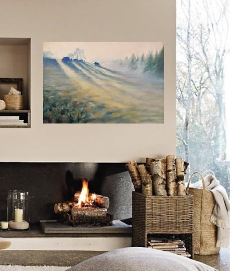 Morning Haze Art Original Oil Painting Minimalist Wall Art ...