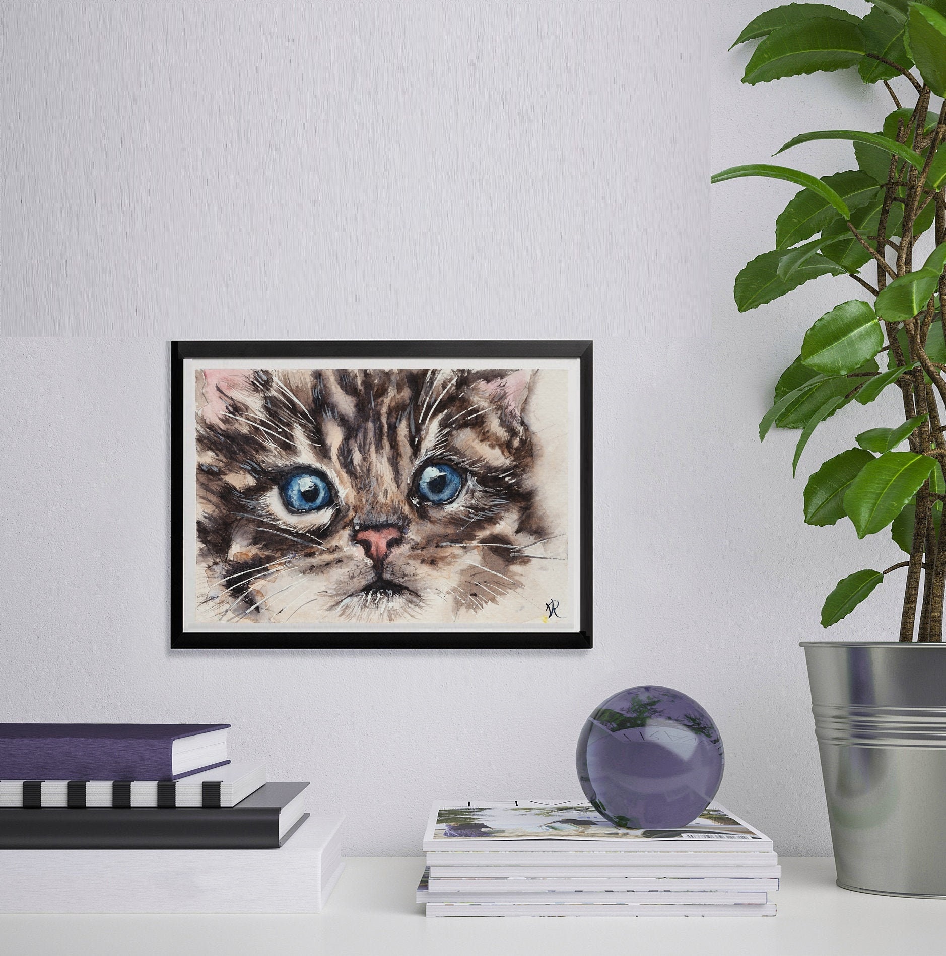 Cat Watercolor Print Cat Nursery Decor Cat Print Cat Wall - Etsy