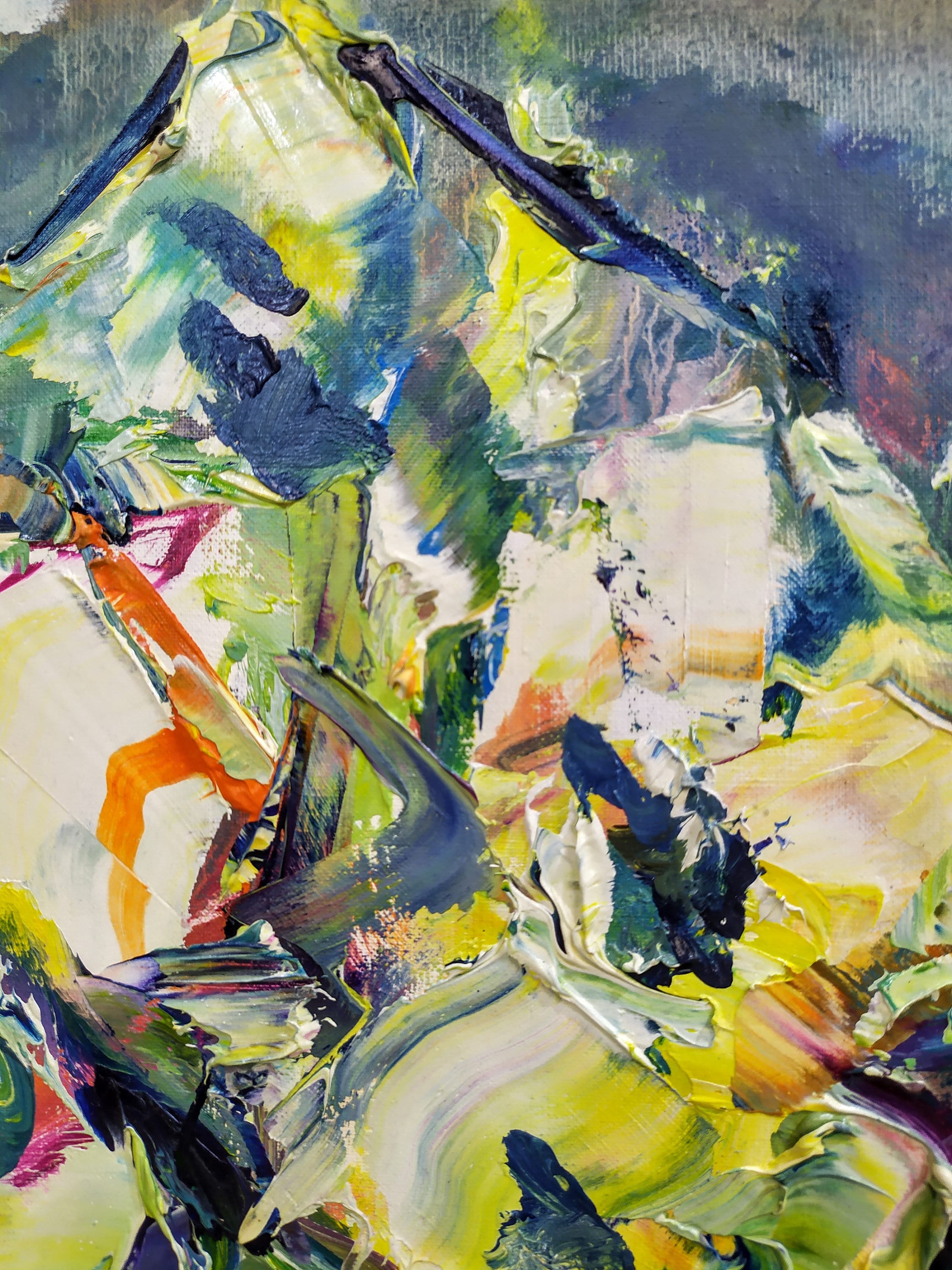 Abstract Still Life Floral Original Oil Painting Flowers Bouquet Art ...