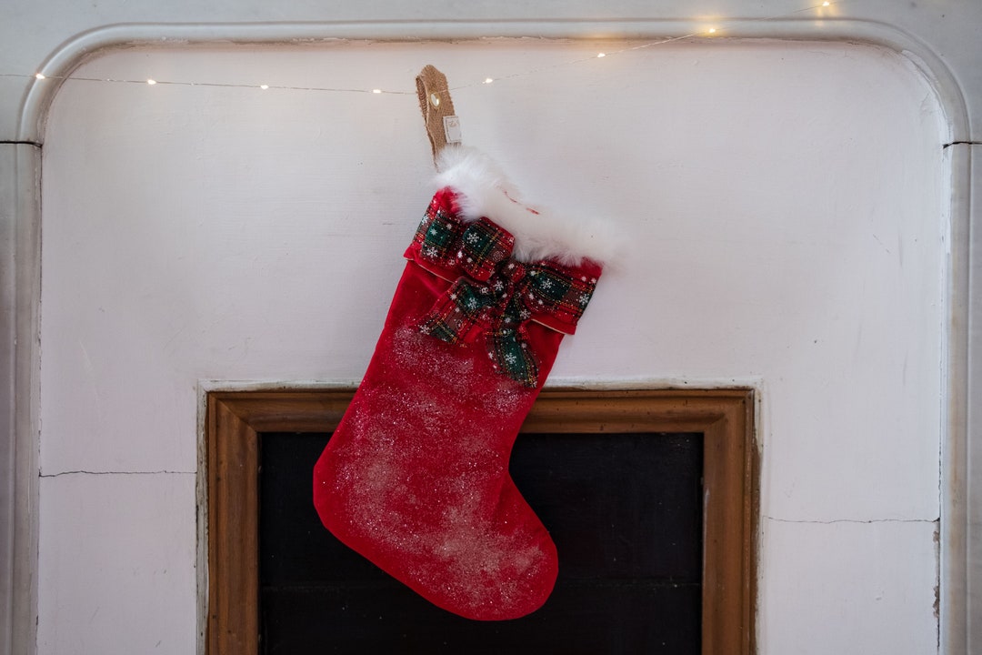 Santa Sock - Etsy