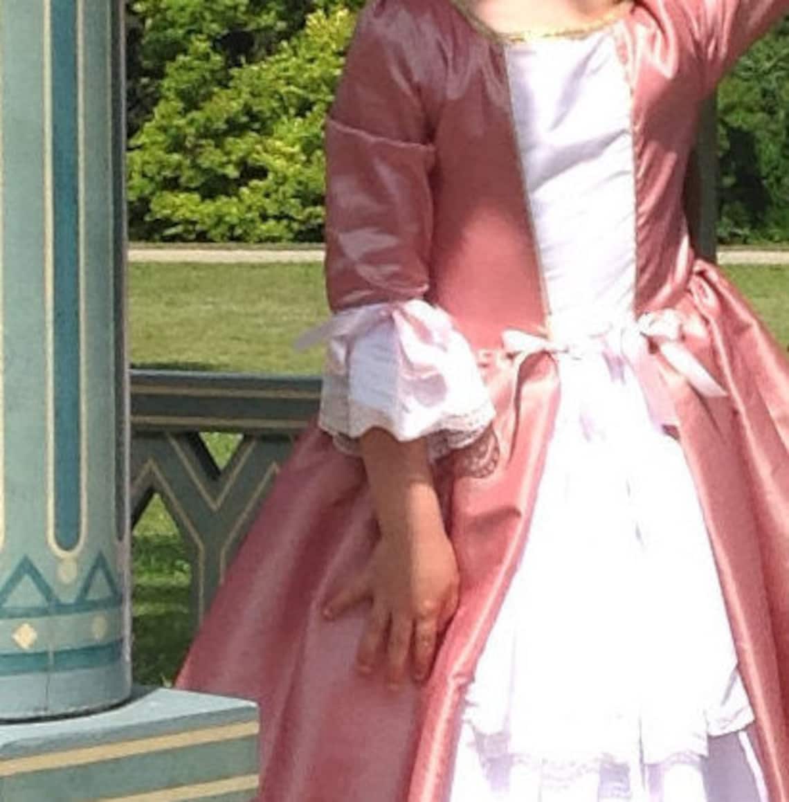 18th Century Princess Dress • Pink Satin Costume for Girls • Handmade ...