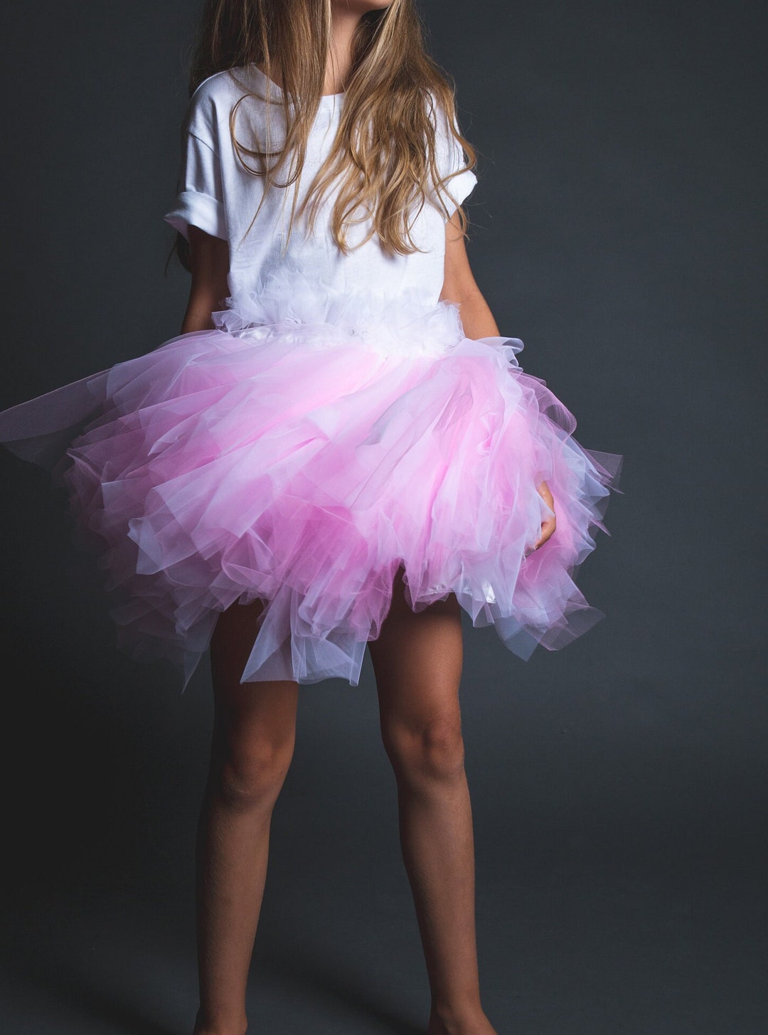 Tutu in Pink and White Tulle, Ears Cat Headband and Cat Tail, Marie ...