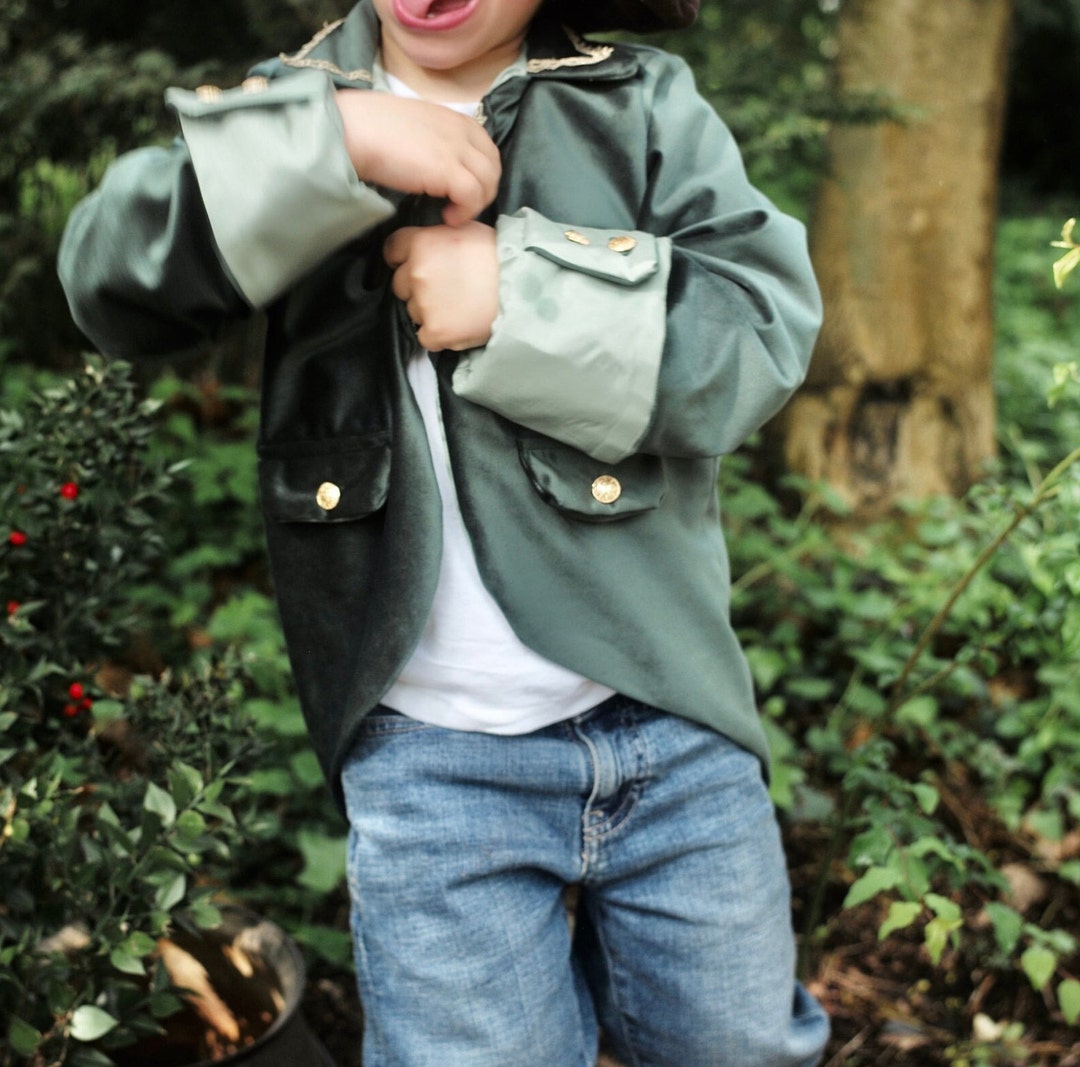 St Patrick Jacket in Green Velvet, Satin Lining - Etsy